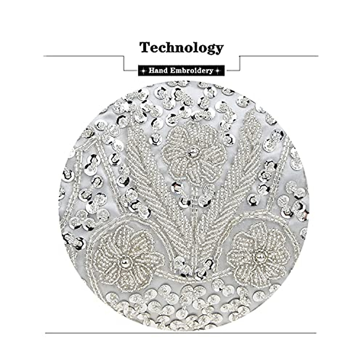 COAIMANEY Womens Vintage Floral Beaded Rhinestone Embroidery Clutch Purse Evening Handbag Shoulder Bag for Wedding Party Prom