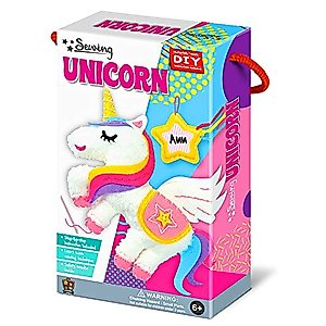 C.S. Kids SA13 Magic World DIY Personalised My Magical Unicorn Sewing Kit |Educational Frist Sewing Arts & Crafts Gifts for Kids (Safety Neddle & Instruction Included)