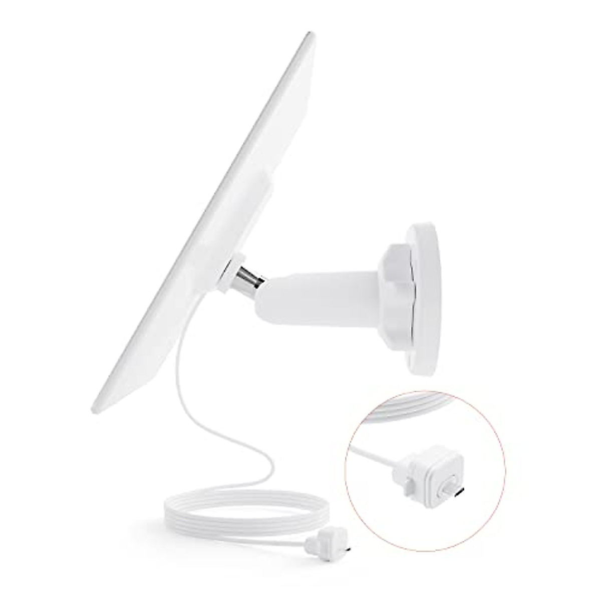 Dzees 5W Solar Panel for Security Camera, Continuous Power Supply for PTZ D3 Rechargeable Battery Security Camera, 9.8ft Charging Cable with Waterproof Silicone Plug, DC 5V Micro USB Port