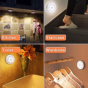 Svarog Motion Sensor Closet Lights,Indoor Motion Sensor Light Battery Powered Stair Lights Stick-Anywhere Wall Light Night Light for Bedroom, Cabinet,Kitchen,Hallway,Entrance (Cool White-6 Pack)