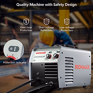 Goplus MIG 140 Welder, Flux Cored Welding Machine, 120V IGBT Arc Welding Inverter w/Integrated MIG Torch, Earth Clamp, Bonus Adaptor & Contact Tip