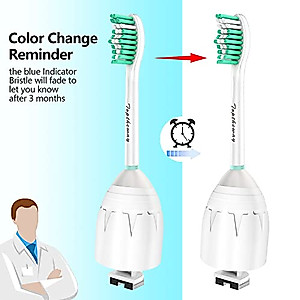 Toptheway Replacement Brush Heads Compatible with Sonicare E-Series Essence Xtreme Elite Advance and CleanCare Screw-On Toothbrush Handles HX7022/66, 6 Pack