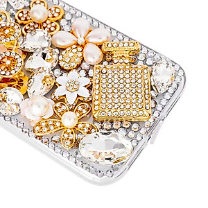 Max-ABC iPhone 11 Bling Glitter Case,Luxury Shiny Diamond Crystal Rhinestone Sparkly Jewelled Gemstone Pumpkin Car 3D Handmade Clear Cover Case for iPhone 11 6.1''