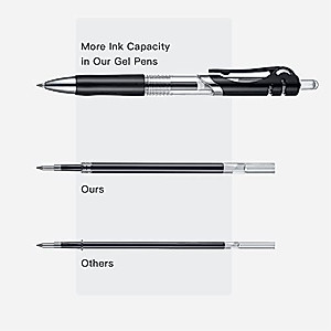 EEOYU Black Gel Pens, 28 Pack Rollerball Gel Ink Pens For Journal Notebook Writing Office School Supplies