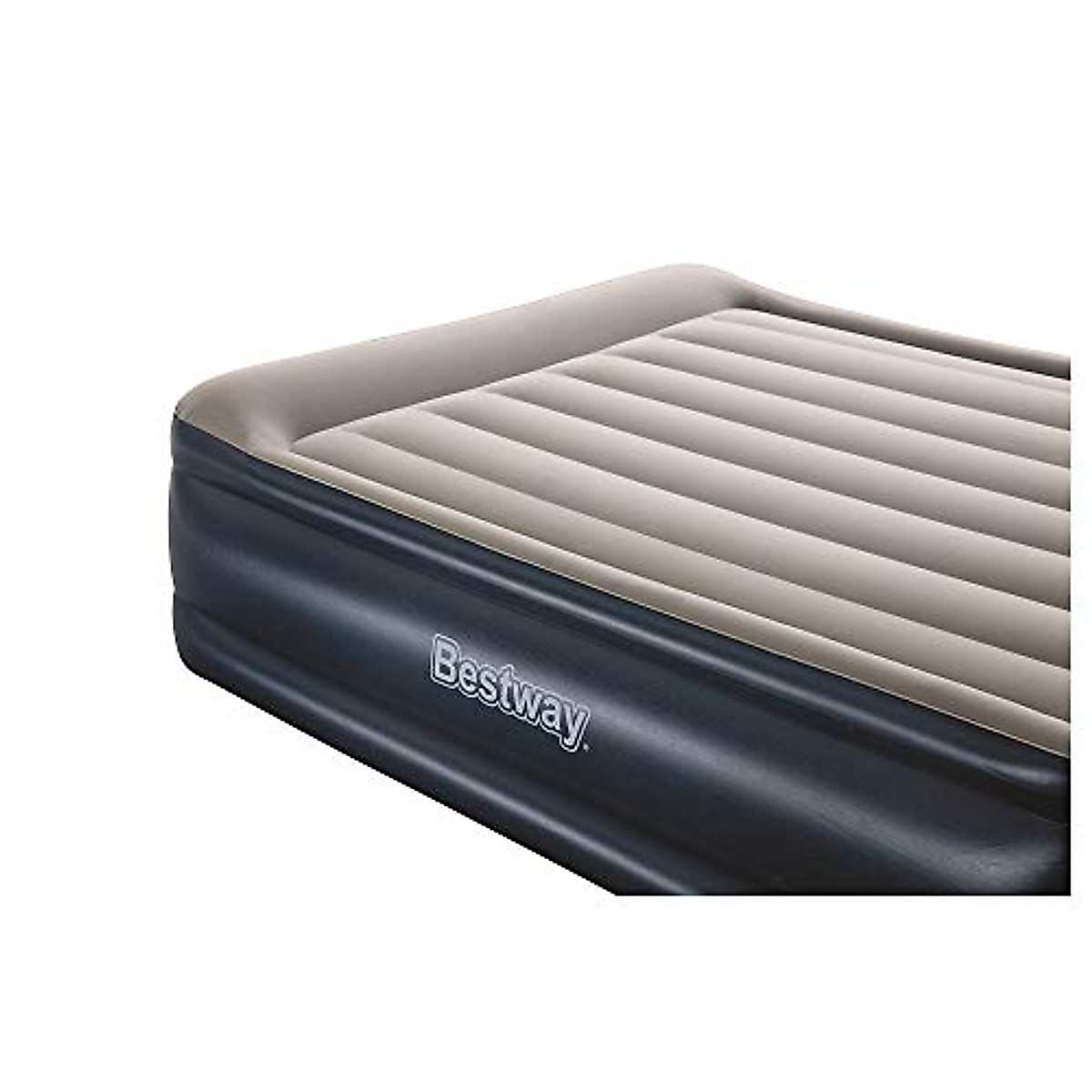 Bestway Tritech Inflatable Air Mattress 22 Inch Queen-Sized 2 Person Bed with Built-in Air Pump, Storage Bag, and Repair Patch