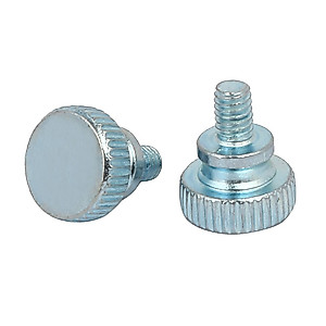 uxcell M4x6mm Flat Knurled Head Fully Threaded Thumb Screws Bolts Fastener 10pcs