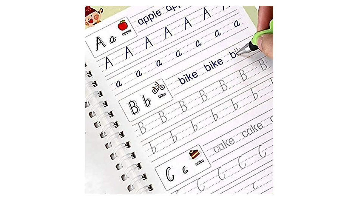 English Calligraphy Copybook Set - Reusable Practice for Kids
