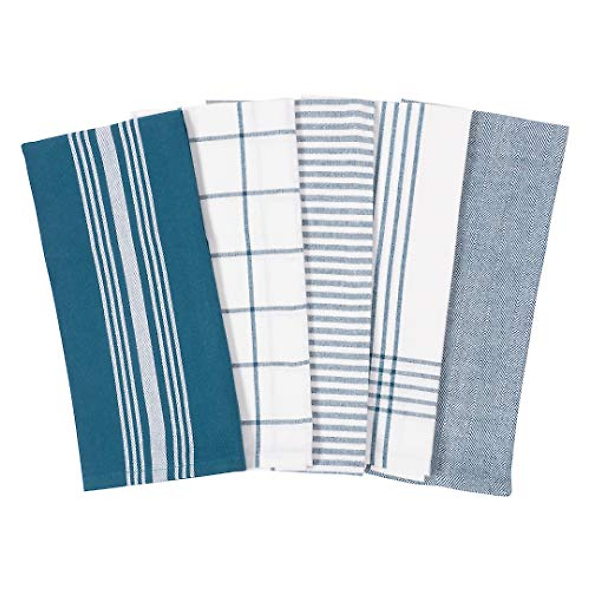 KAF Home Soho Kitchen Dish Towel Set of 10 | 18 x 28 Inch Tea Towels | Soft and Absorbent Mixed Set of Flat Towels (Teal)