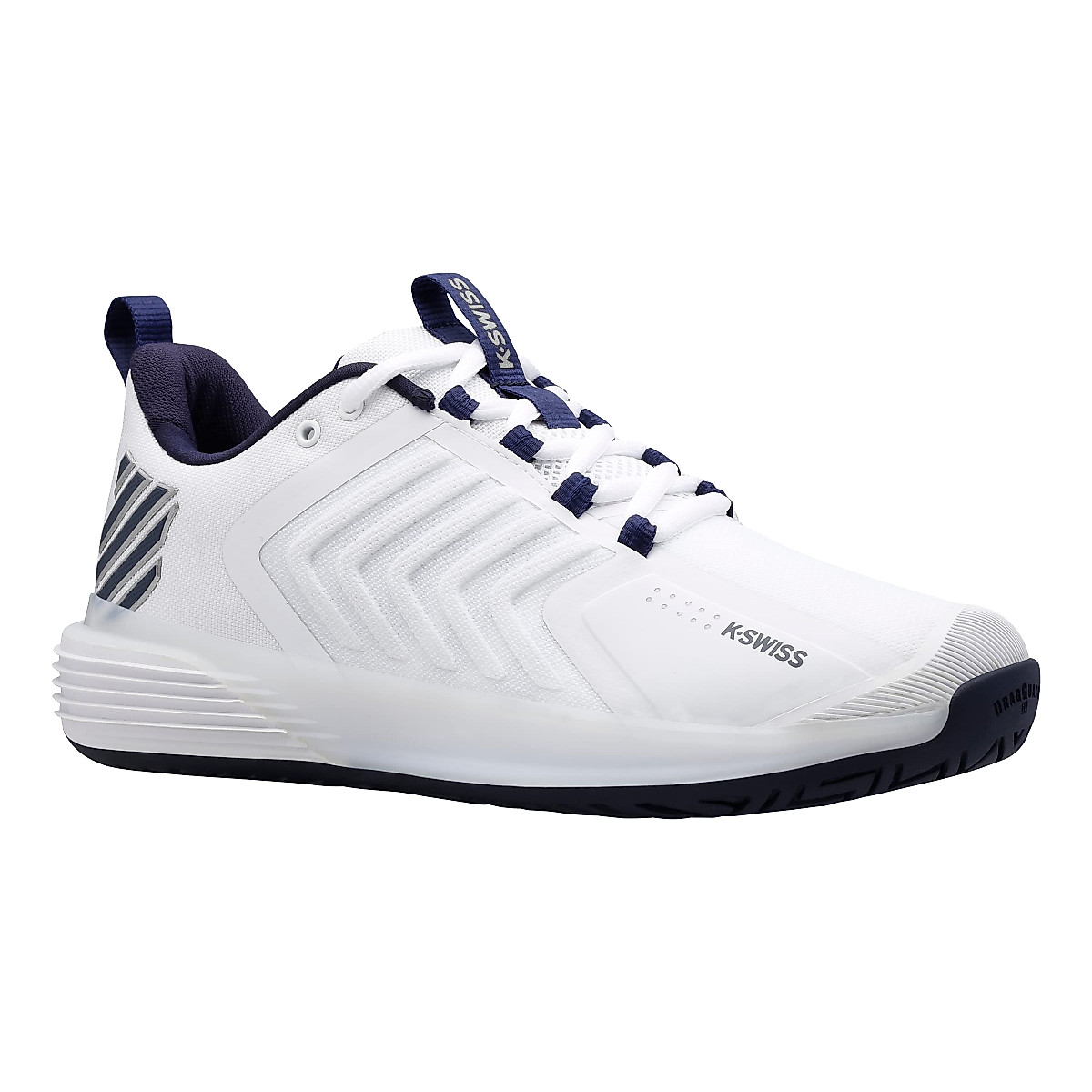 K-Swiss Men's Ultrashot 3 Tennis Shoe, White/Peacoat/Silver, 11 M