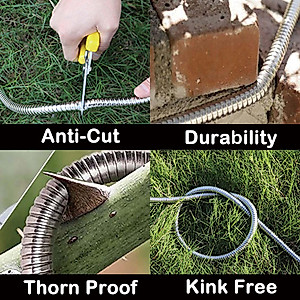 FangFarm Stainless Steel Garden Hose: Durable Quality Metal with High-pressure Water Output for Gardeners（1FT）