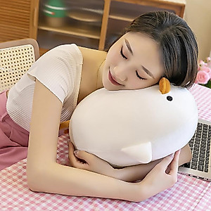 JOSON Duck Stuffed Animals, Cute Duck Plush Pillow, Christmas, Valentine's Day Gifts (White 13.7 inches)