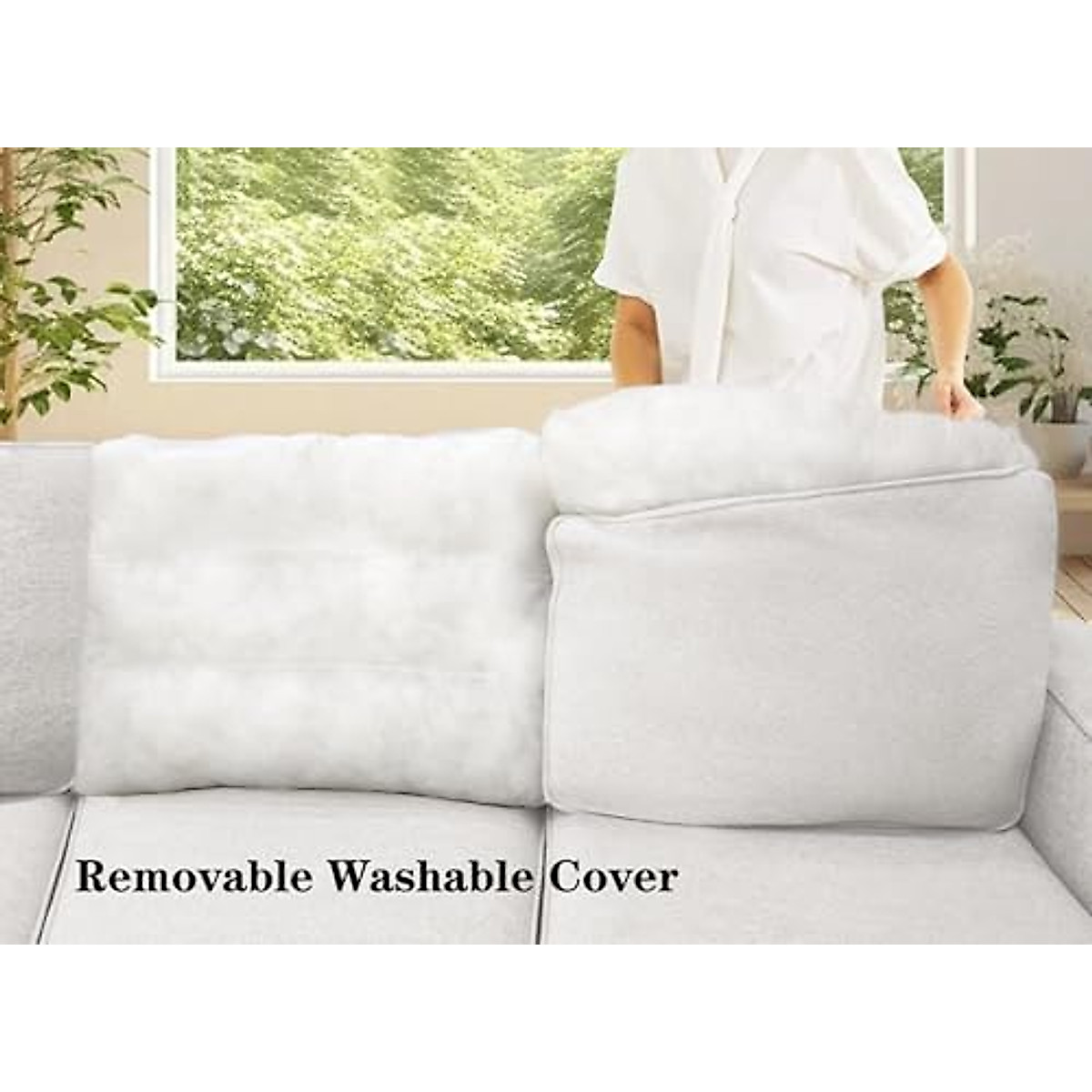 Legend Vansen Modular Sectional Couch,L Shape Sectional Sofa with Pillows,Oversized Sectional Sofa Couches for Living Room,Apartments,Cream