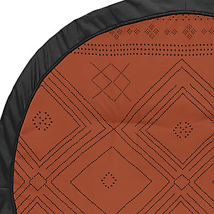 Sweet Jojo Designs Tribal Boho Dot Boy or Girl Baby Playmat Tummy Time Infant Play Mat - Rust Orange and Black Woodland Bohemian Southwest Geometric Arrow Gender Neutral Aztec Mud Cloth