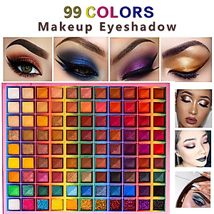 99 Colors Makeup Eyeshadow Palette, Professional Waterproof Matte Glitter Makeup Pallet Colorful Powder Rainbow Colors Eye Makeup Gift