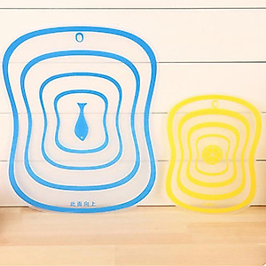 BYBYCD Transparent Plastic Cutting Board Chopping Board Non-slip Hangable Cutting Plate Kitchen Tools Kitchen Accessories(L,blue)