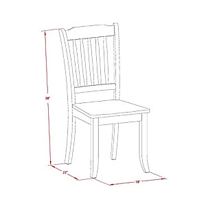 EAST WEST FURNITURE 7 Pc Dining-Room Set Dining Table With Self Storing Leaf And Six Wood Seat Dining Chairs.