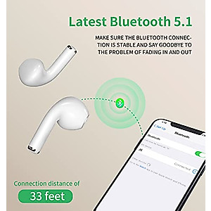 Tikgram True Wireless Earbuds - TWS Headphones - Earbuds with Charging Case - Microphone - Miniature Small Headphones for Sports Work, Study, Travel, at School