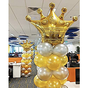 Tellpet Crown Balloons Foil Helium Mylar Balloon, Gold, 2 Pieces