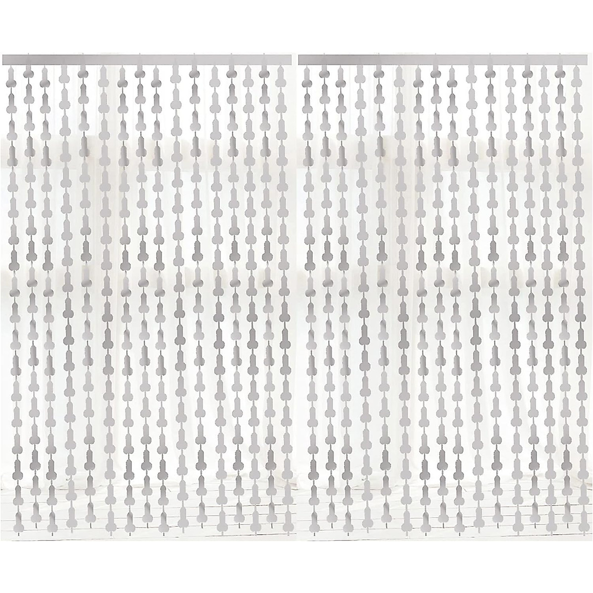 Bachelorette Party Decorations 2 Packs Silver Fringe Curtains Bridal Shower Decorations Wedding Decor Party Silver Backgrounds (2 Pack 3.2 x 6.6 ft)