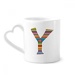 Y Alphabet Orange Fruit Cute Pattern Mug Coffee Ceramic Drinkware Glass Heart Cup