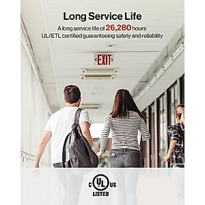 Sunco 12 Pack LED Exit Sign with Emergency Light, Commercial Grade Double Sided Fire Exit Lights, Backup Battery, Illuminated Emergency Exit, 120-277V, Dual Mounting, UL 94V-0 Fire Resistant