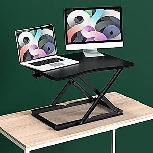 ZINUS Molly 28 Inch Standing Desk with Adjustable Height / Desktop Workstation / Desk Converter / No Assembly, Black