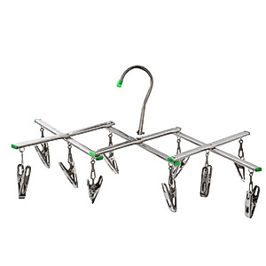 Fuyunohi 10 Clips Foldable Drying Rack Stainless Steel Film Hanging Rack Darkroom Equipment for 135 120 4x5'' Film