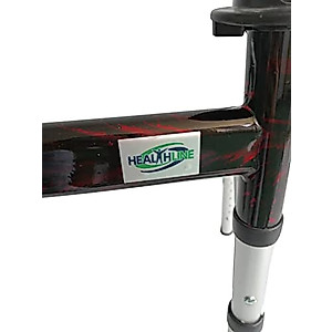 HEALTHLINE 2 Wheel Walker for Seniors & Adults - Deluxe Lightweight Foldable Walker with Wheels 5" up to 350 lbs and Free 2 Pair of Rear Glides & Triggers (Red)