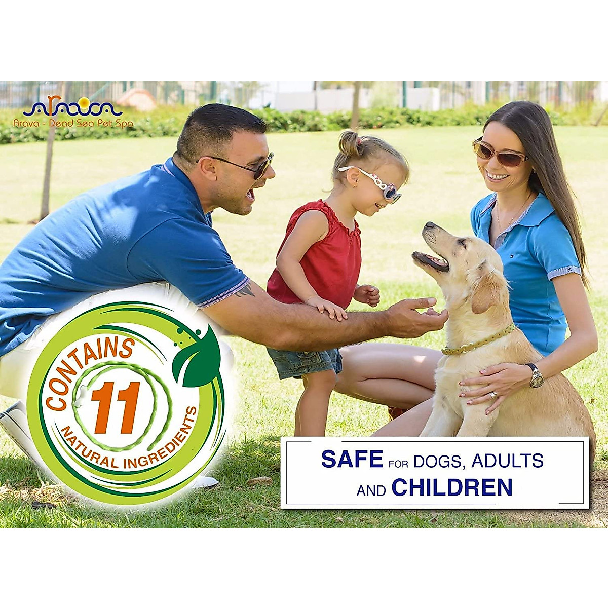 Arava Flea and Tick Collar for Dogs & Puppies - Natural Flea and Tick Prevention for Dogs - 22" Length - 11 Natural Active Ingredients - Safe for Babies & Pets - Enhanced Control & Defense