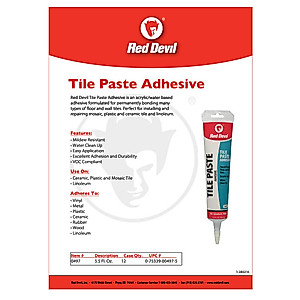 Red Devil 0497 Tile Paste Adhesive, 1 PACK, White