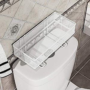 Holoxin Over The Toilet Storage Shelf for Bathroom Organization Space Saver Organizer Rack White