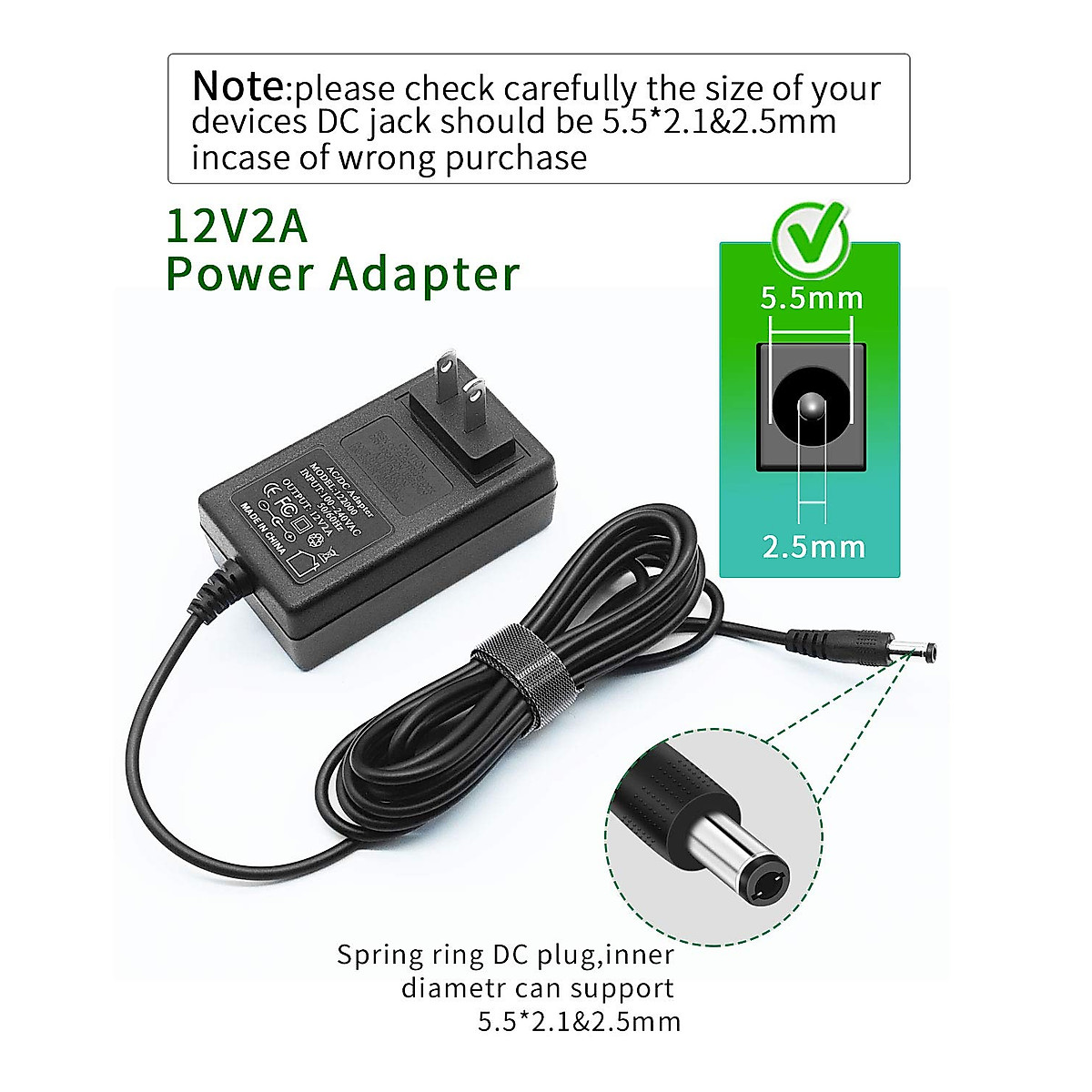 JAINTA 8.2FT 12V AC Adapter Charger Power Cord for Seagate Freeagent & WD Western Digital External Hrad Drive HDD