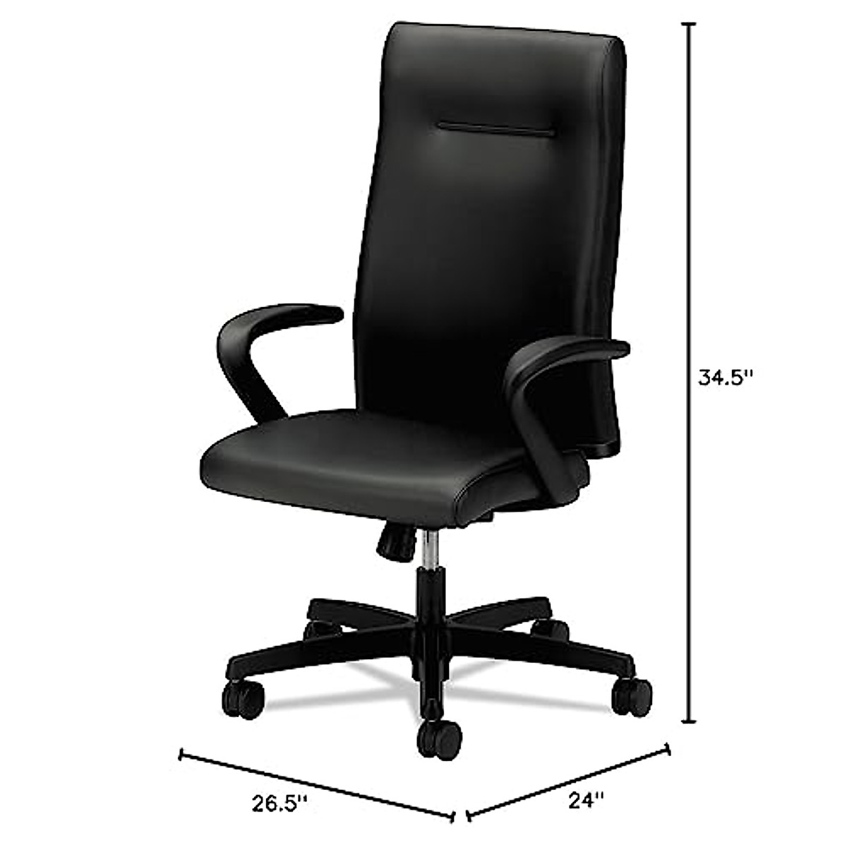 Hon Executive High-Back Chair, 27 by 38 by 47-1/2-Inch, Black Leather