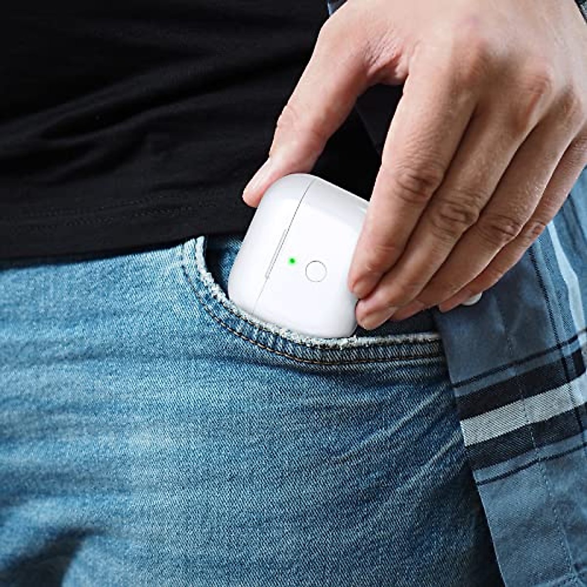 Wireless Charging Case Replacement Compatible with AirPods 3rd Generation, Air Pods 3 Charger Case with Pairing Sync Button - White