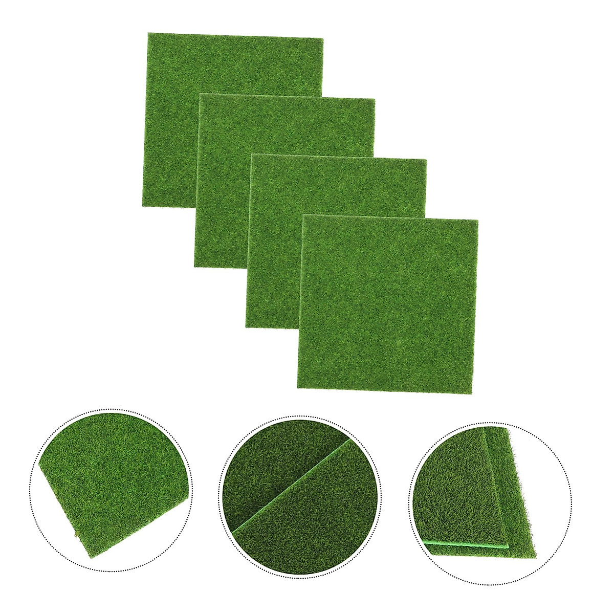 Happyyami 16 Pcs Artificial Turf Grass Garden Grass Turf Tiles Grass Tiles for Balcony Faux Plants Greenery Artificial Grass Outdoor Carpet Aquarium Grass Mat Fake Grass Fish Tank Succulents