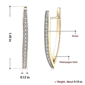 14K Gold Plated Cubic Zirconia Hoop Earrings For Women Men Fashion CZ Earrings