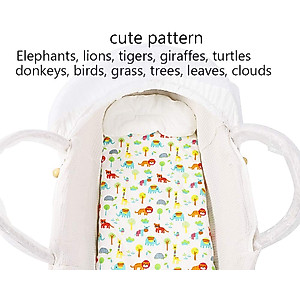 100% Jersey Cotton Bassinet Sheet Set 4 Pack(2 Waterproof Bassinet Sheet and 2 Bassinet Sheet)