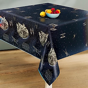 Multicolor Plastic Star Wars Classic Rectangular Table Cover (54" x 84") 1 Count - Iconic & Eco-Friendly Material, Perfect for Every Galactic Gathering