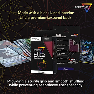 BCW Spectrum Elite Deck Guard Small Card Sleeves | Yugioh Card Sleeves | Red - 60 Sleeves | Protective Sleeves for Small Trading Cards (Not for MTG or Pokemon) | Durable and Sleek