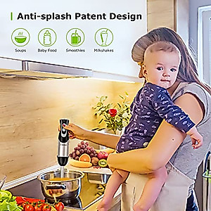 FRESKO Immersion Handheld Blender 500W with 700ml Beaker, 12-Speed & Turbo Mode Hand Blender Stick, 304 Stainless Steel Blades for Soup, Smoothie, Puree, Baby Food