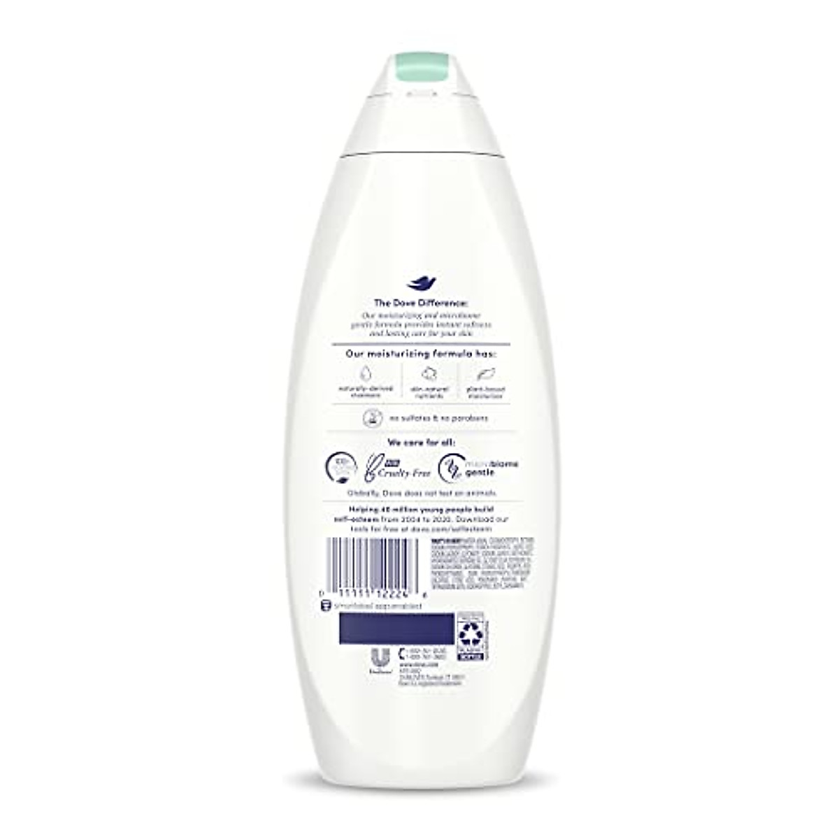 Dove Hypoallergenic Body Wash To Moisturize Sensitive Skin Body Wash For Sensitive Skin Sulfate and Paraben Free, 22 Fl Oz (Pack of 4)