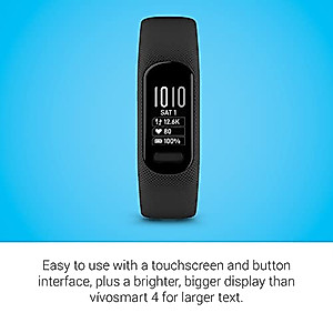 Garmin vívosmart® 5, Fitness Tracker, Long-Lasting Battery, Simple Design, Black Large