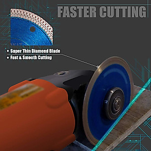 PEAKIT Fast Diamond Saw Blade 4.5 Inch 5 Pack Tile Grinder Blade for Ceramics Porcelain Granite Marble Dry Wet Tile Cutter