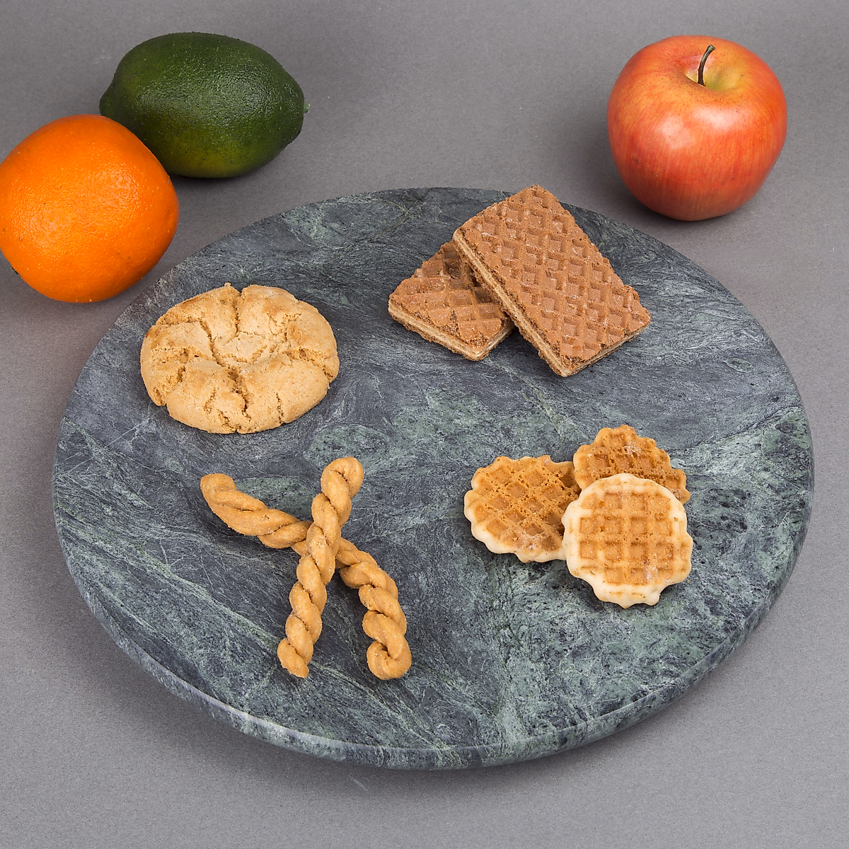 Creative Home Natural Green Marble Lazy Susan, 12" Diameter