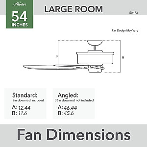 Hunter Bayview Indoor / Outdoor Ceiling Fan with Pull Chain Control, 54", Provencal Gold