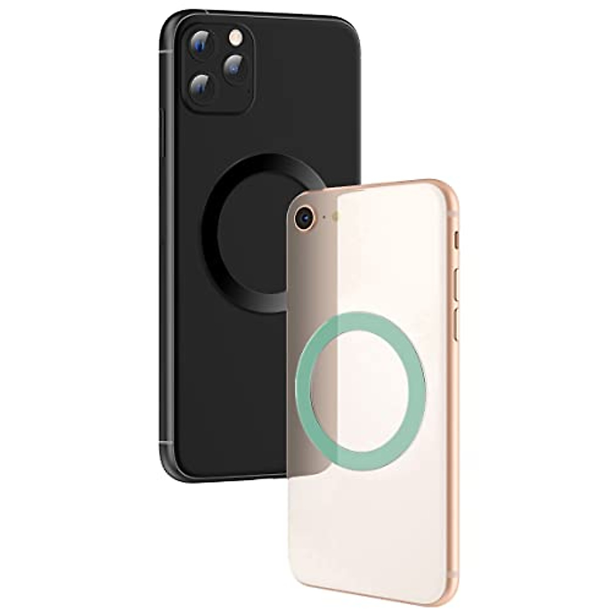 12 Pieces Magnetic Wireless Charger Universal Metal Rings with Sticker, 6 Colors, Ultra Thin Metal Rings Compatible with MagSafe Wireless Charger Car Charger on Most Smartphone