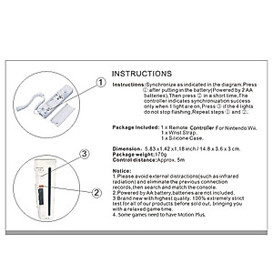 Lyyes Remote Controller for Wii, Wii Remote and Nunchuck Controllers with Silicon Case and Strap for Wii and Wii U (White)