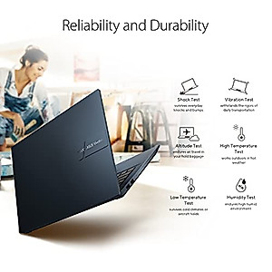 ASUS VivoBook Pro 14 OLED Laptop, 14” 2.8K OLED Display, AMD Ryzen 7 6800H Mobile CPU, NVIDIA GeForce RTX 3050 GPU, 16GB RAM, 1TB SSD, Windows 11 Home, Quiet Blue, M6400RC-EB74
