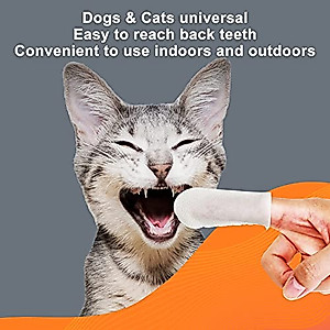 yadee Dog Teeth Cleaning Finger Wipes, 100Pcs Dog Dental Care Wipes for Cats and Dogs, Pet Oral Cleansing Presoaked Teeth Wipes, Freshen Breath, Reduce Plaque & Tartar, No Brushing