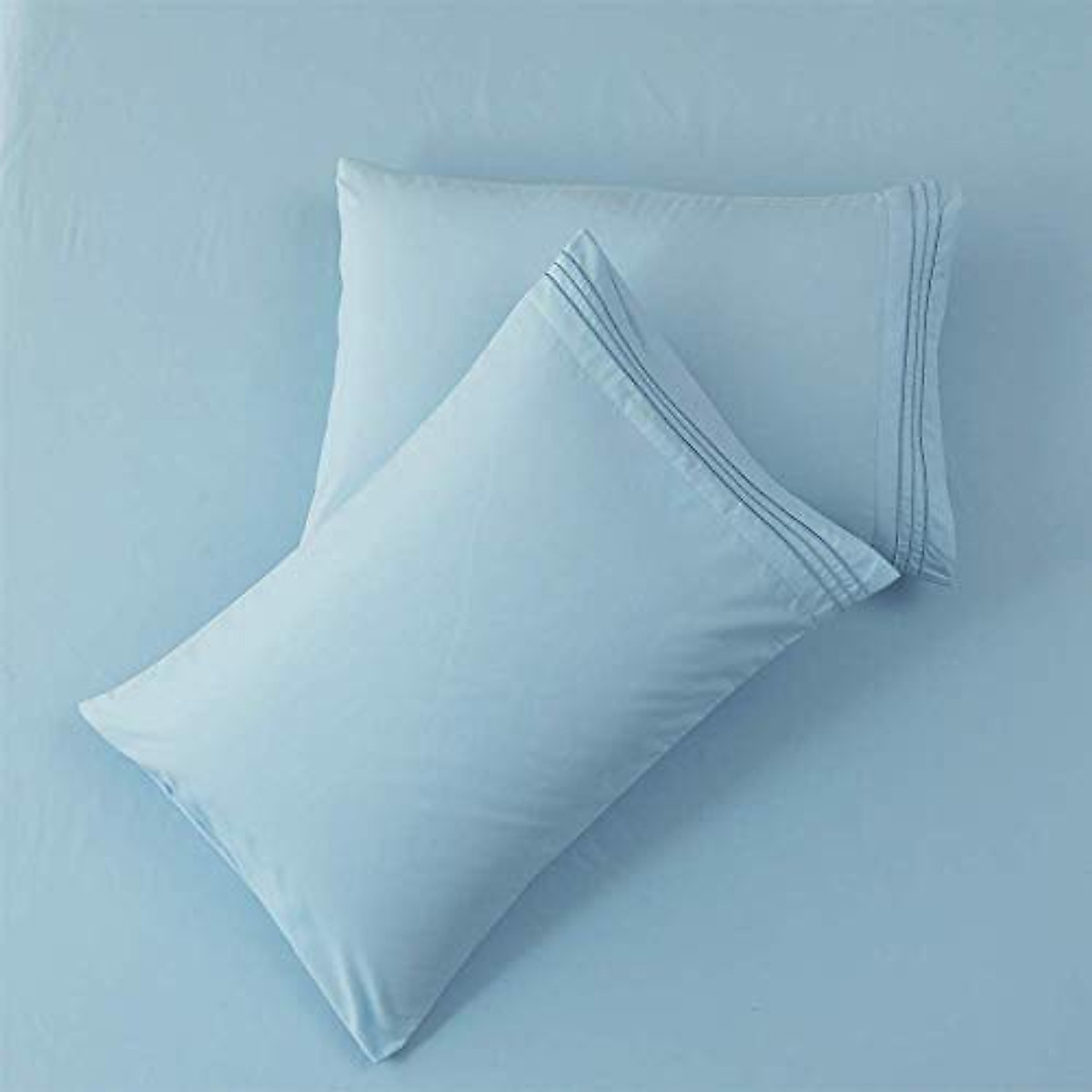 SONORO KATE Bed Sheet Set Super Soft Microfiber 1800 Thread Count Luxury Egyptian Sheets 16-Inch Deep Pocket，Wrinkle -3 Piece (Spa Blue, Twin XL)